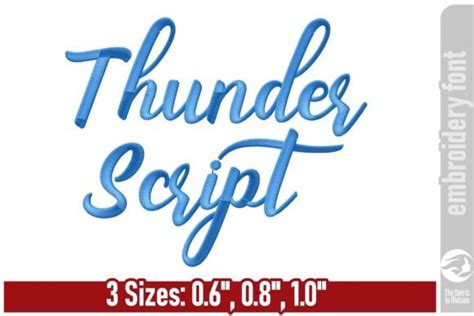 Thunder Script Embroidery Font · Creative Fabrica