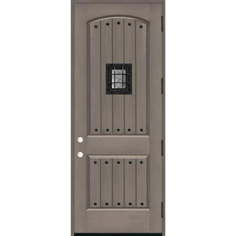 Steves And Sons 36 In X 96 In 2 Panel Left Hand Outswing Ashwood Stain