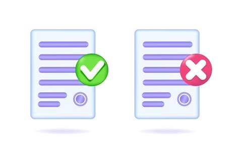 Premium Vector Approved And Rejected Document Vector 3d Illustration