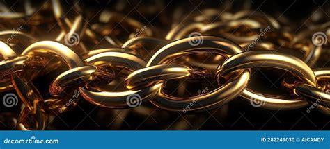 Sophisticated Background With Golden Chains And Interlocking Links