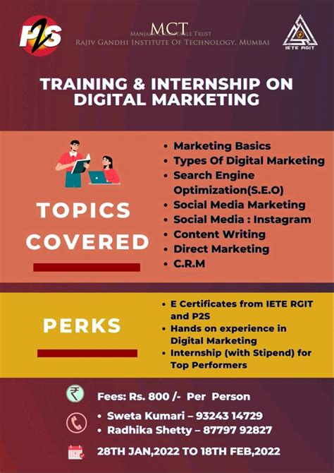 Iete Rgit On Linkedin Internship2022 Internship Intern Digitalmarketing…
