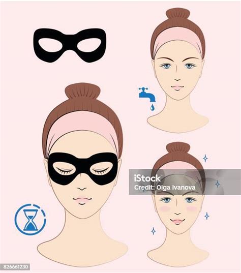 지시 안티 주름 눈 마스크 적용 하는 방법 스킨케어입니다 벡터는 일러스트 레이 션 고립 0명에 대한 스톡 벡터 아트 및 기타 이미지 Istock