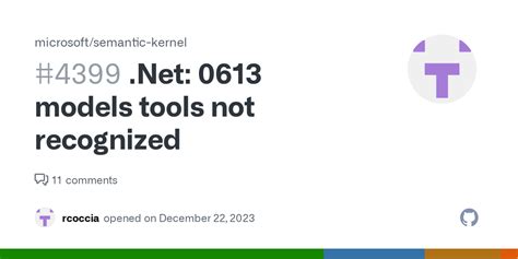 Net 0613 Models Tools Not Recognized · Issue 4399 · Microsoft
