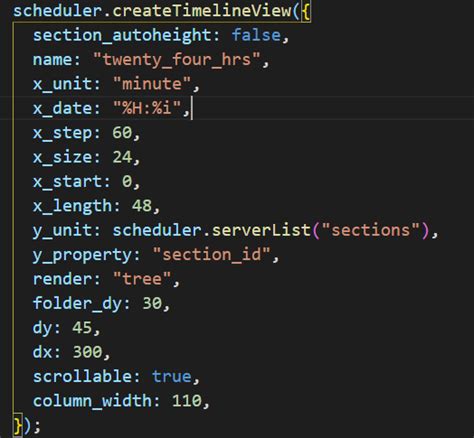 how to get horizontal scroll in timeline view for the version 4 4 of dhtmlx scheduler