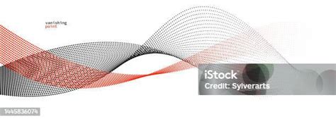 부드럽고 편안한 모양 벡터 추상적인 배경에는 흐르는 입자의 물결 움직이는 점의 곡선 빨간색과 검은색의 고요하고 부드러운 이미지가 있습니다 0명에 대한 스톡 벡터 아트 및