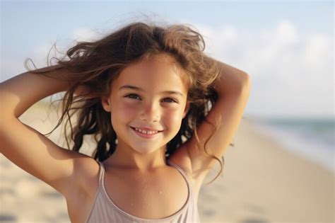 Premium Photo Portrait Of A Lovely Young Girl At Beach Summer Tropical Vacation Concept Ai