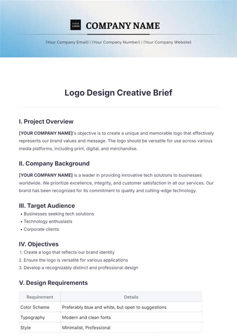 Page 3 Free Brief Templates To Edit Online And Print