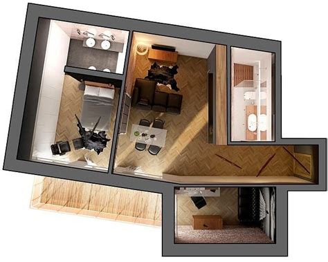 Как правильно зонировать маленькую квартиру пример из Польши Маленькая квартира Квартира