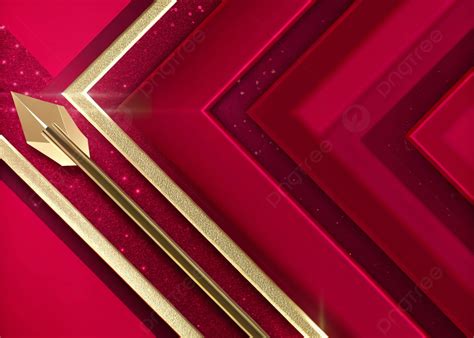 우아한 골드 화살표 디자인으로 추상 3d 럭셔리 빨간색 배경 빨간색과 금색 배경 3d 럭셔리 템플릿 황금 화살 디자인 배경 일러스트 및 사진 무료 다운로드 Pngtree