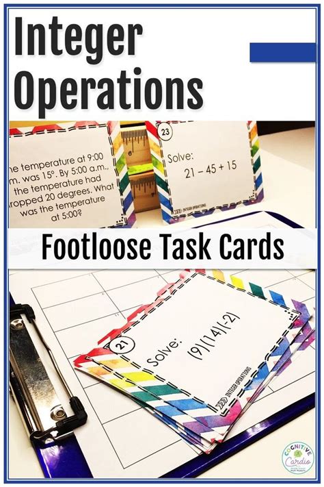 Integer Operations 7th Grade Math Task Card Activity And Math Wheel