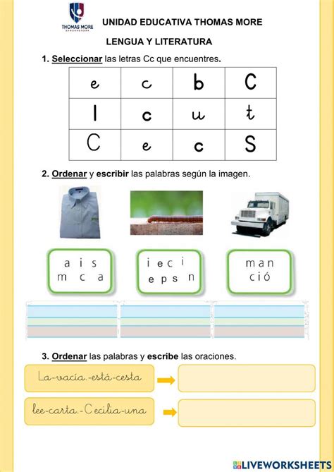 Letra C Free Interactive Worksheets 2157469