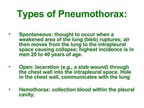 Nursing Bulletin Notes On Pneumothorax PPT