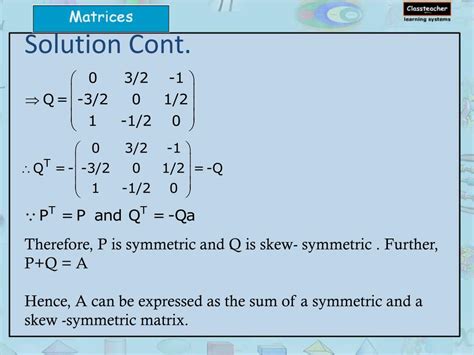 Ppt Symmetric And Skew Symmetric Matrices Powerpoint Presentation