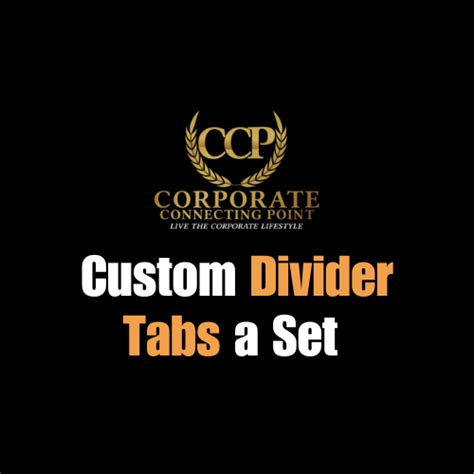 Custom Divider Tabs A Set Corporate Connecting Point