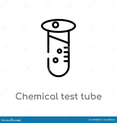 Outline Chemical Test Tube Vector Icon Isolated Black Simple Line