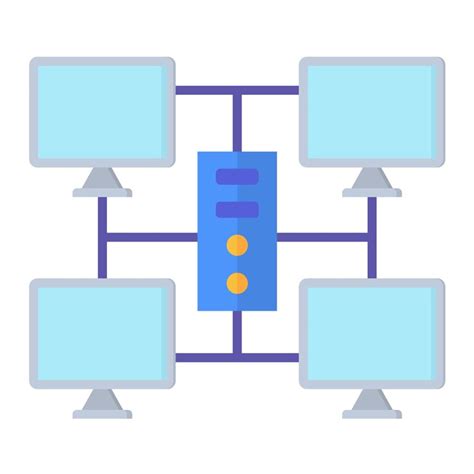Premium Vector Grid Computing Flat Illustration