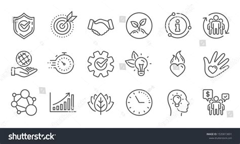 Core Values Line Icons Integrity Target Stock Vector Royalty Free 1535813891 Shutterstock