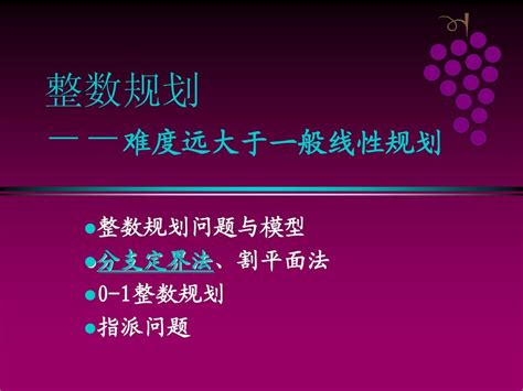 整数规划1 概念、分支定界法 Word文档在线阅读与下载 免费文档
