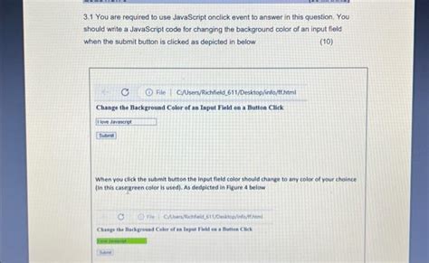Solved 31 You Are Required To Use Javascript Onclick Event