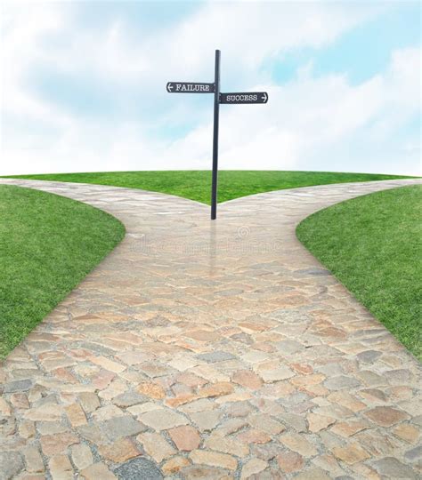 Fork Road Or Crossroads For Direction On Path Abstract Or Choice In Life On Future Career