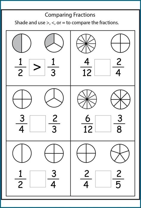 The Best Comparing Fractions Same Numerator Worksheet Ideas Deb Moran