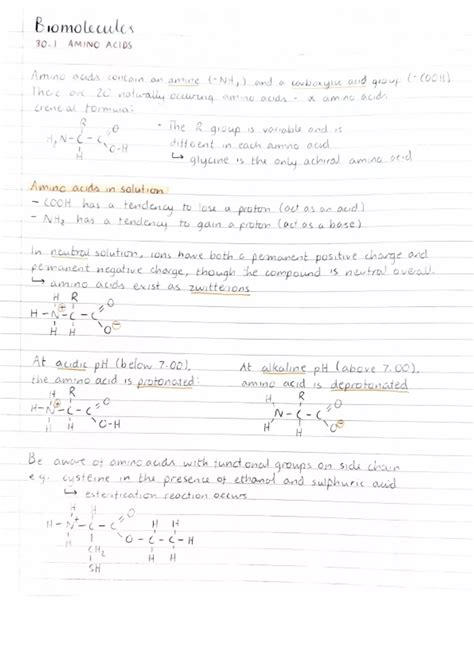 Summary Aqa A Level Chemistry Amino Acids Proteins And Dna Revision Notes Unit 3 3 13 Amino