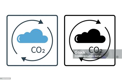 이산화탄소 아이콘 그림입니다 지구 온난화 Co2와 관련된 아이콘입니다 단색 아이콘 스타일입니다 간단한 벡터 디자인 편집 가능 0