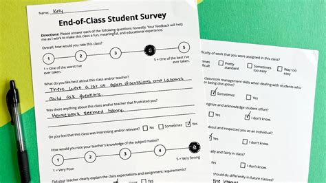 Student Perception Survey Free Printable