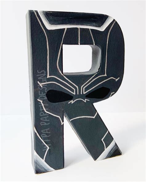 Black Panther Inspired Lettersblack Panther Birthday Etsy