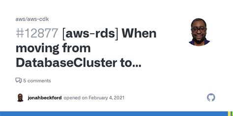 Aws Rds When Moving From Databasecluster To Databaseclusterfromsnapshot Lose Ability To