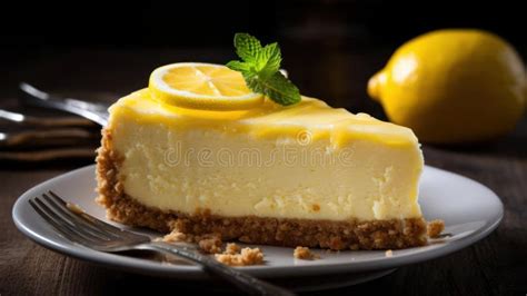 A Creamy Cheesecake With A Graham Cracker Crust And A Tangy Lemon