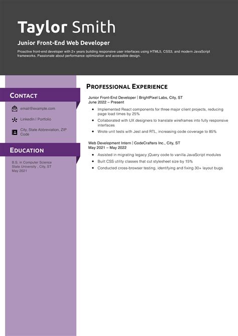 20 Best Web Developer Resume Examples And Templates For 2025