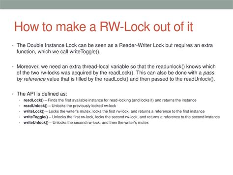 Ppt Double Instance Locking Powerpoint Presentation Free Download