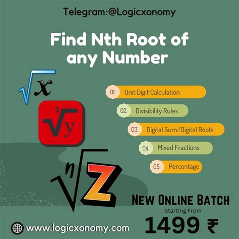 Find The Nth Root Of A Number Square Root And Cube Root Tricks Nth Root Math Tricks Digital