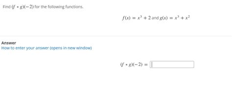 solved find f∘g −2 for the following functions f x x3 2