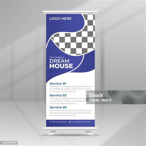 건설 롤업 배너 수직 템플릿 디자인 빌보드 회의용 배너 스탠드 포스터 포럼 디자인 레이아웃 0명에 대한 스톡 벡터 아트 및 기타 이미지 Istock