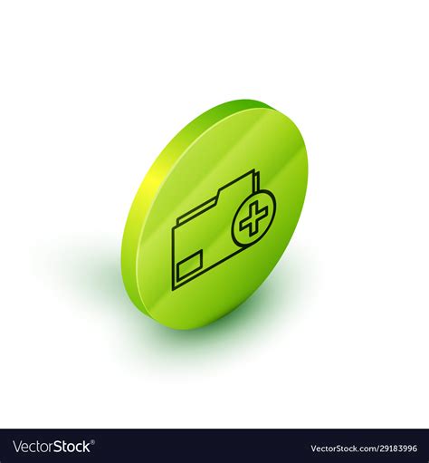 Isometric Line Add New Folder Icon Isolated Vector Image