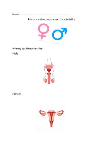 Btec Tech Awards Component 1 Re Cap Lesson Sex Characteristics Teaching Resources