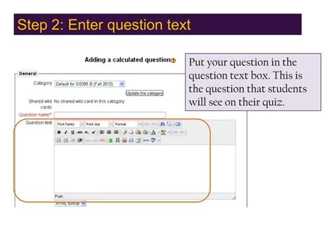 Moodle Calculated Multichoice Quiz Question Pptx