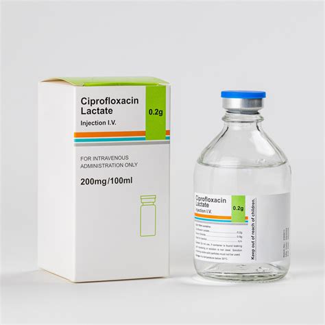 Ciprofloxacin Lactate Injection Iv 200mg 100ml Quinolone Antibiotics With Gmp