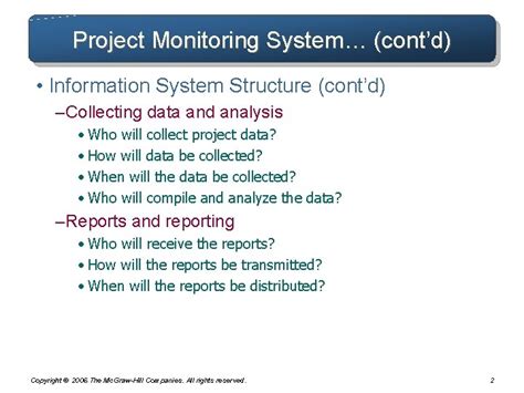 Project Monitoring System For Control Information System Structure