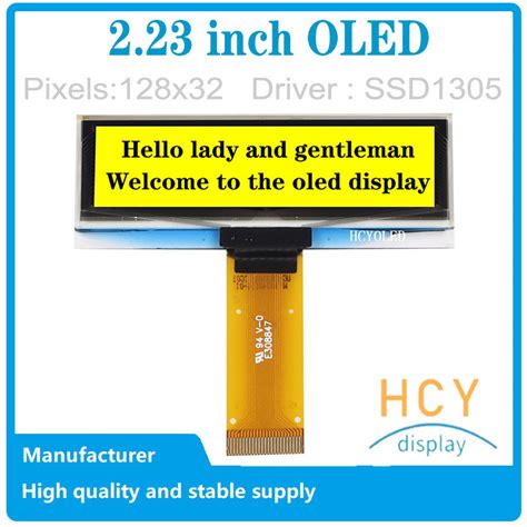 2 23 Inch Oled Display Panel With 128x32 Resolution And Ssd1305 Driver Yellow Color Oled