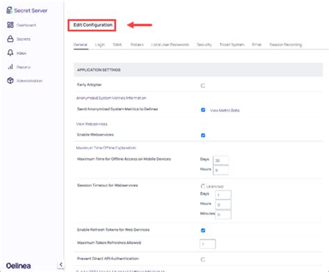 configure secret server for witfoo