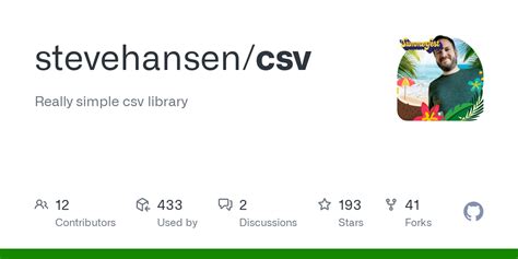 Github Stevehansen Csv Really Simple Csv Library