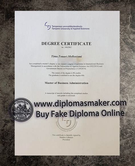 For Sale Fake Tampere University Of Applied Sciences Degree