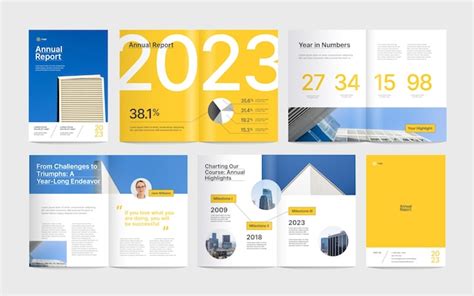 연간 보고서 커버 템플릿 디자인 무료 벡터