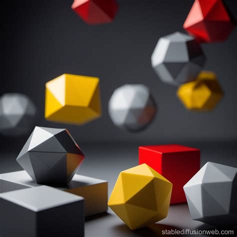 Polyhedra With Color And Shades Of Gray Stable Diffusion Online