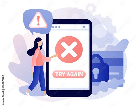Payment Error Cashless Nfc Payment Failed Online Transaction Canceled Try Again Smartphone