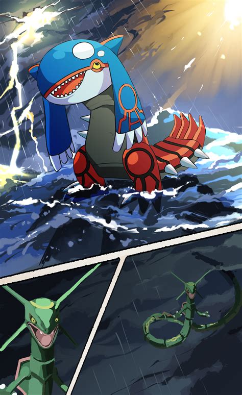 Rayquaza Kyogre Groudon And Dracovish Pokemon Drawn By Haruka Akurahiharuka Danbooru