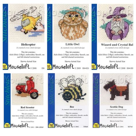 Mouseloft Stitchlets Range Cross Stitch Kits Great For Card Making Mini Kits Penguin Owls
